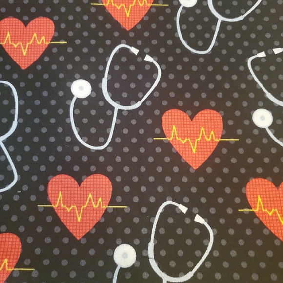 Hand Crafted | Other | New Cotton Apron Heart And Stethoscope Patterned ...